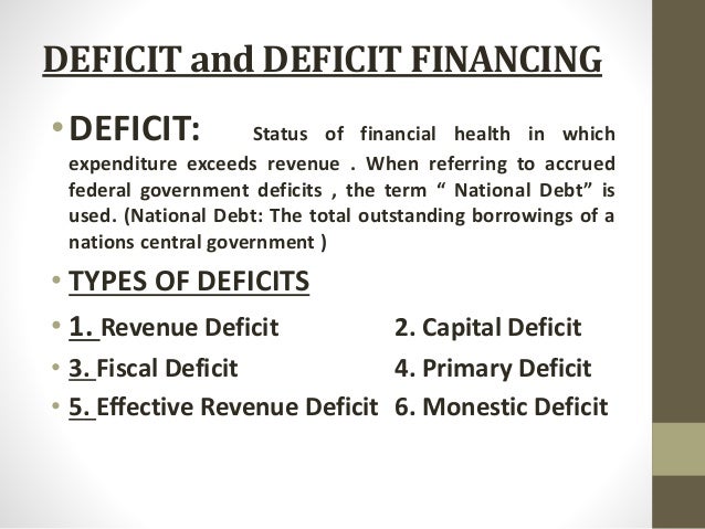 Budget, deficit and deficit financing