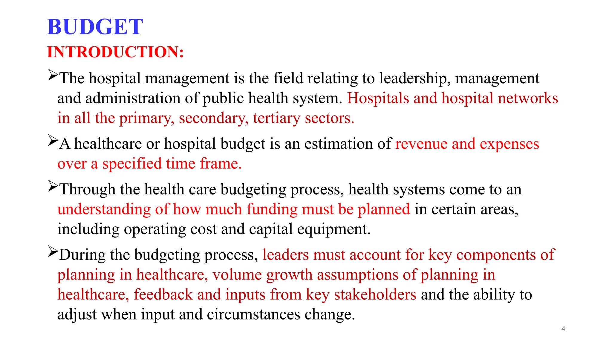 BUDGET ESTIMATE SEMINAR. nursing Management | PPTX