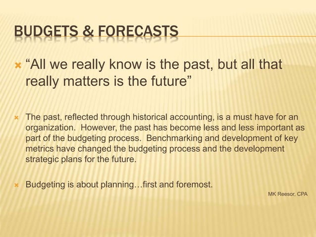 Budget & Forecasts | PPT
