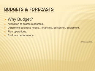 Budget & Forecasts | PPT