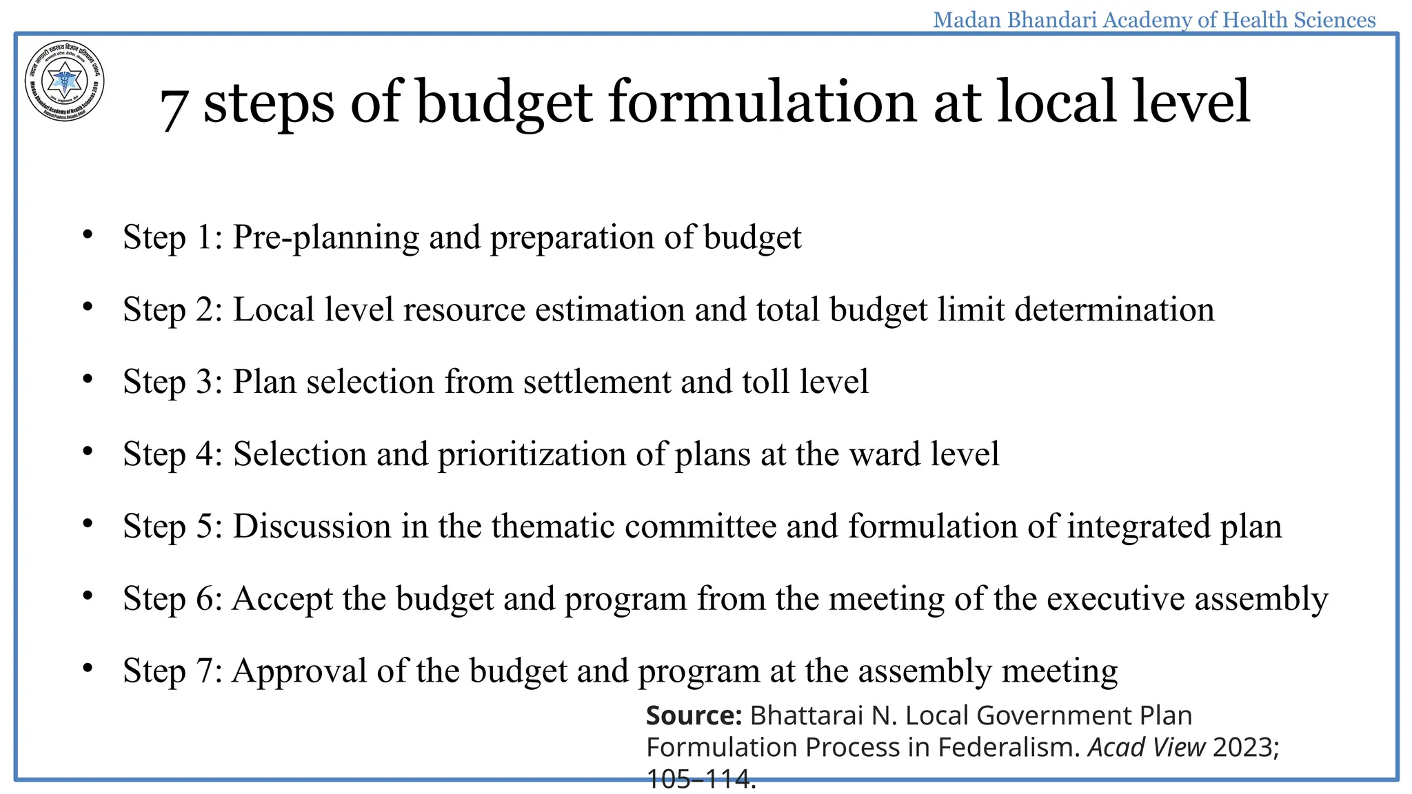 Budget formulation Process in Local level of Nepal | PPTX