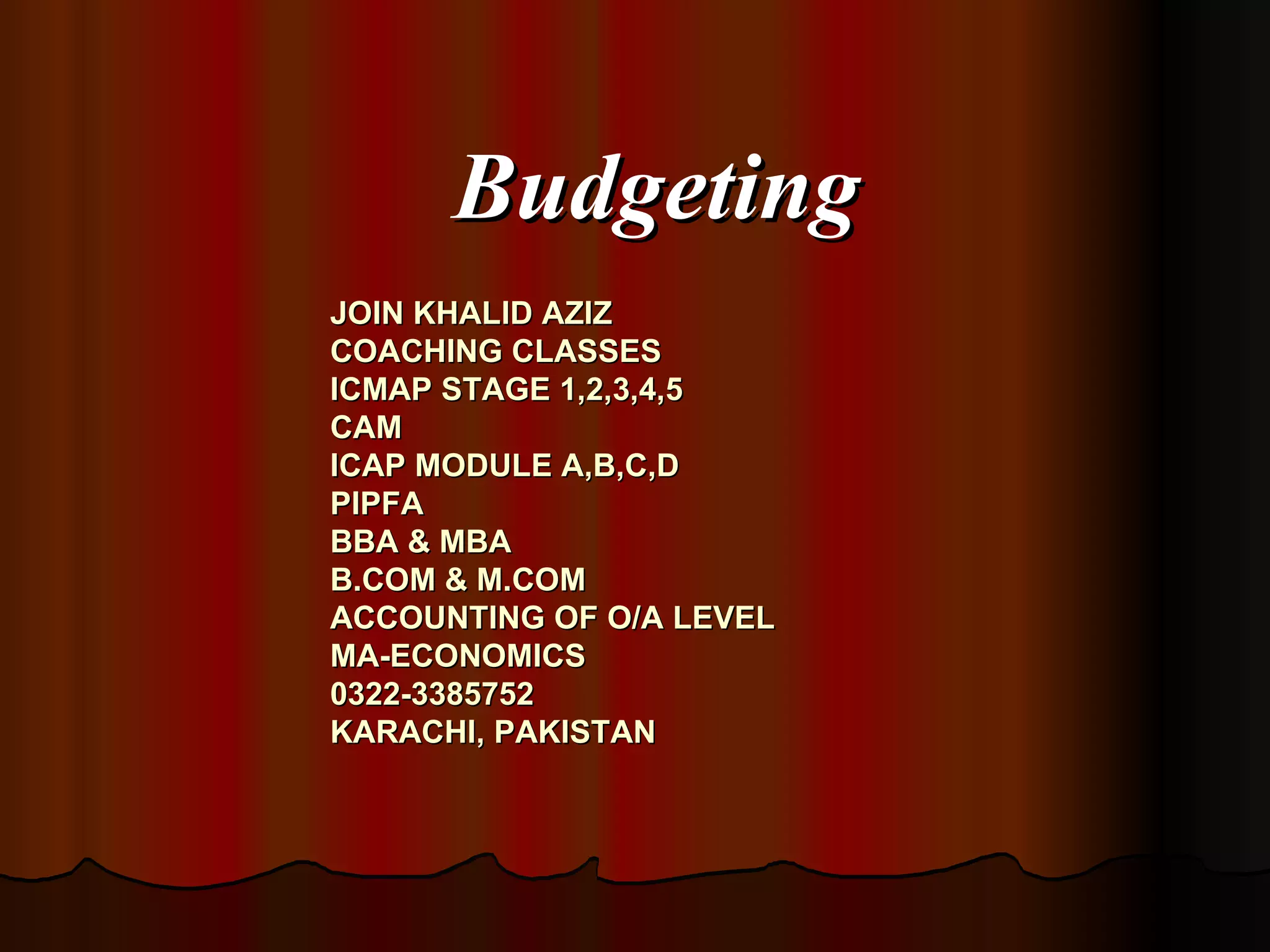 Budgeting | PPS