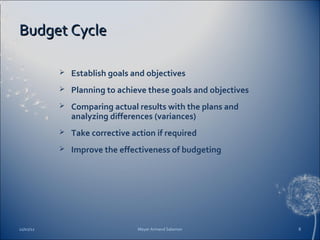Budgeting | PPT | Business Accounting & Finance | Business