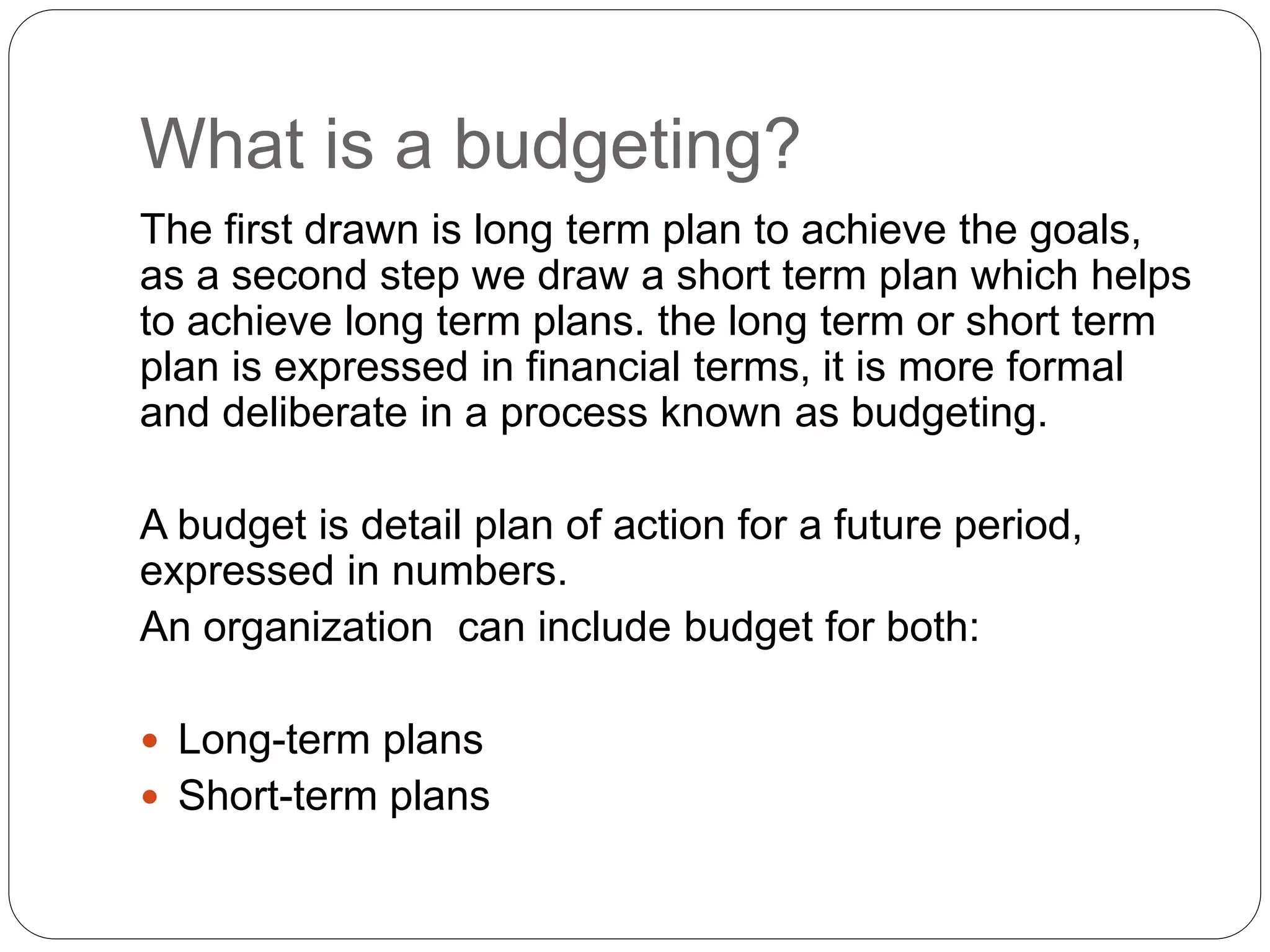 Budgeting, a worked example | PPTX