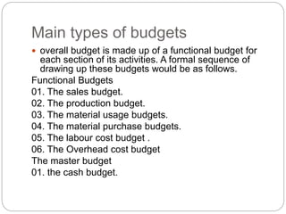 Budgeting, a worked example | PPTX