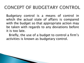 Budgeting & Budgetary Control | PPT