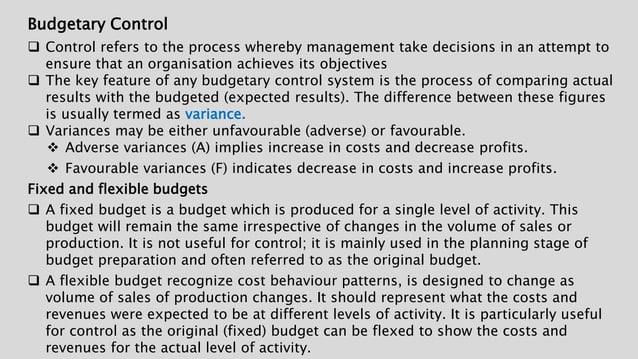 Budgeting.pptx performance Advanced management | PPTX | Business Accounting & Finance | Business