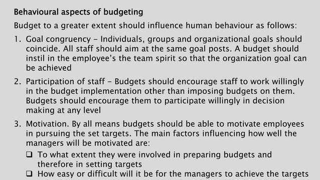 Budgeting.pptx performance Advanced management | PPTX | Business Accounting & Finance | Business