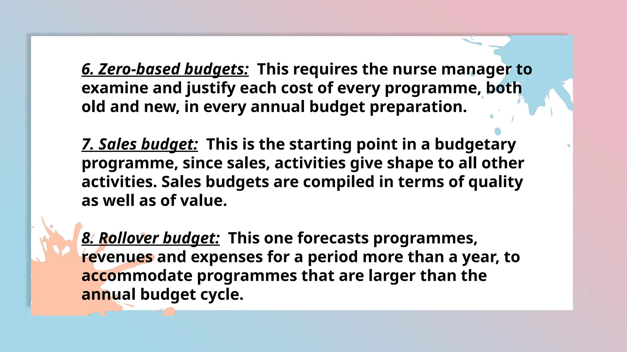 Budgeting, Objectives of budgeting, principal of budgeting , Types of ...
