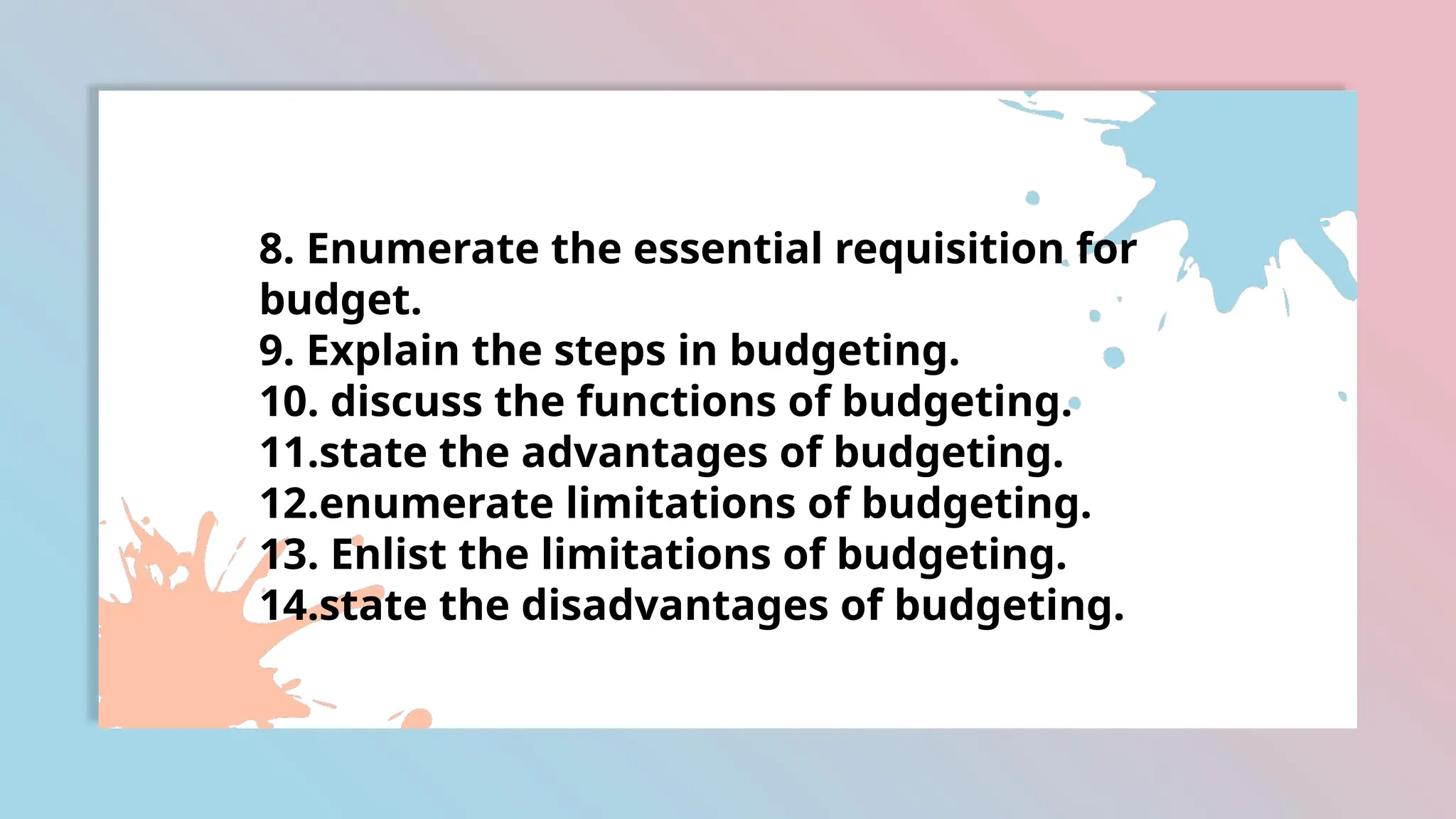 Budgeting, Objectives of budgeting, principal of budgeting , Types of ...