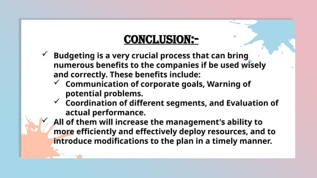 Budgeting, Objectives of budgeting, principal of budgeting , Types of ...