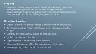 Budgeting-Budgetary-Control Elements of Budget | PPTX