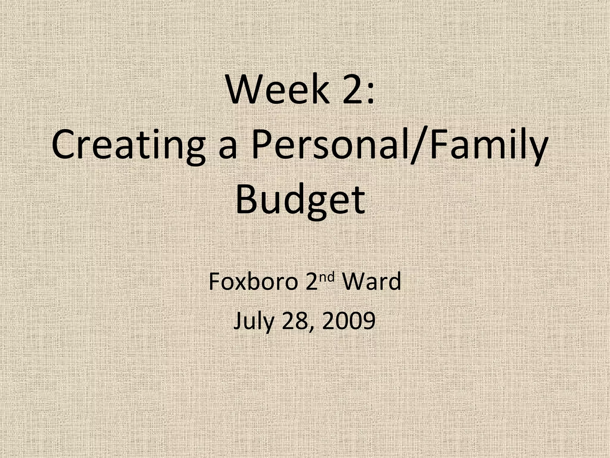 Budgeting 101 | PPT