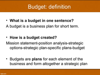 Budgeting and controlling | PPT