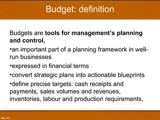 Budgeting and controlling | PPT