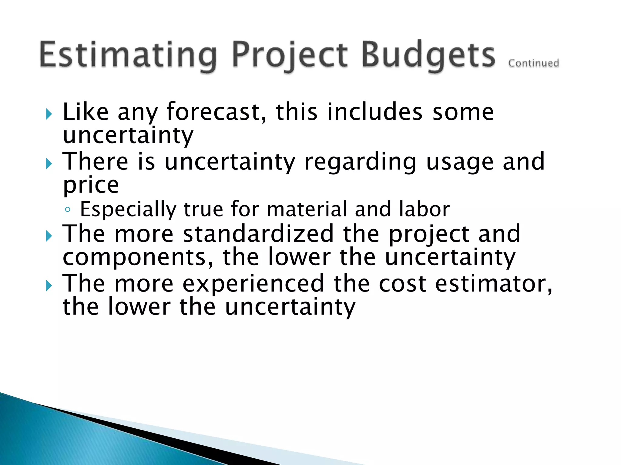 Budgeting and cost estimation | PPT