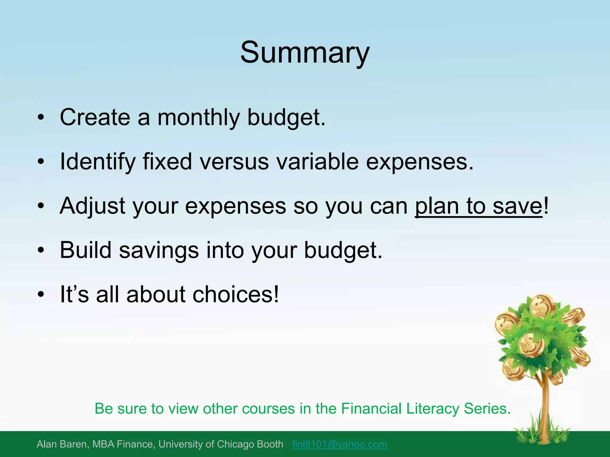 Budgeting and Savings 101 | PPSX