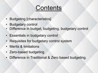 Budget, Budgeting & budgetary control | PPTX