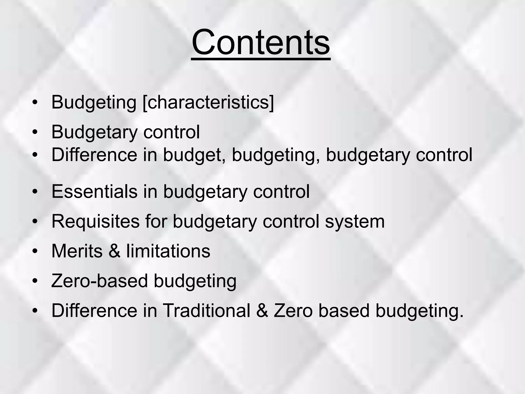 Budget, Budgeting & budgetary control | PPTX