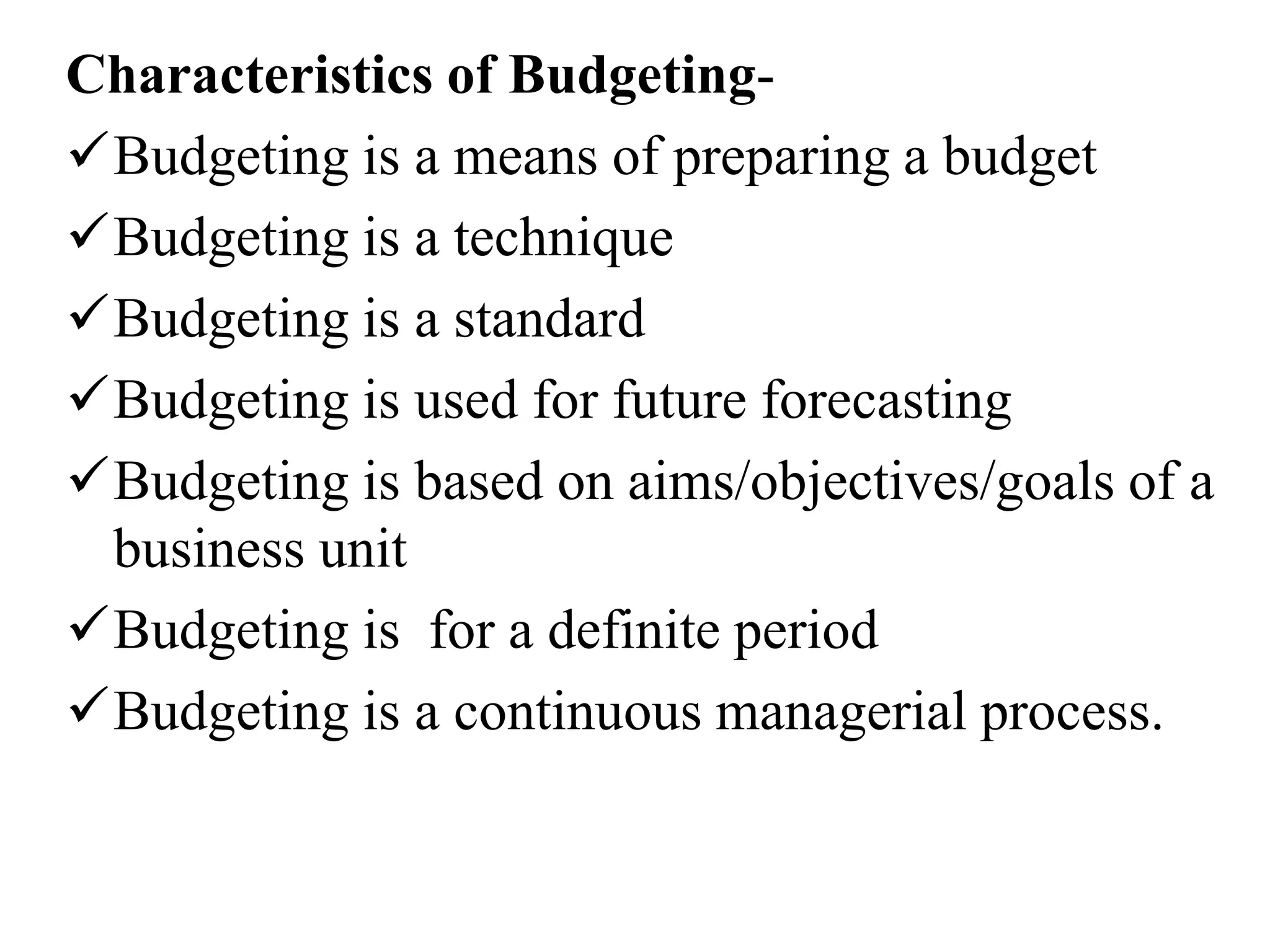 Budgeting concepts | PPTX