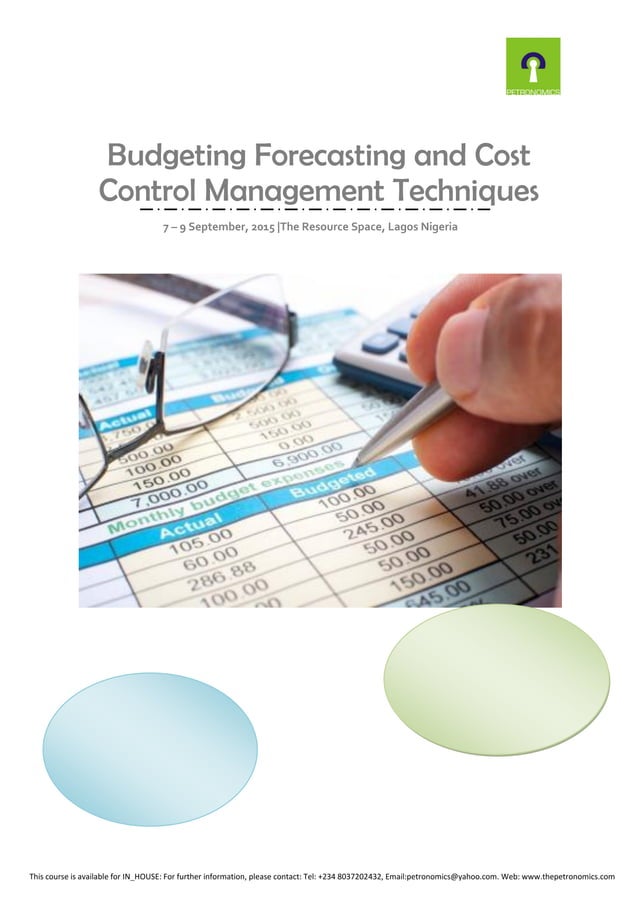 Budgeting forecasting and cost control management techniques september ...