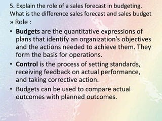 Budgeting for planning and control | PPTX