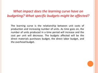 Budgeting for planning and control | PPTX