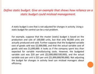 Budgeting for planning and control | PPTX