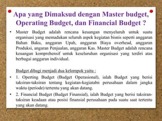 Budgeting for planning and control | PPTX