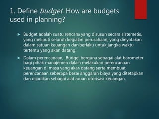 Budgeting for Planning and Control | PPTX