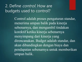 Budgeting for Planning and Control | PPTX