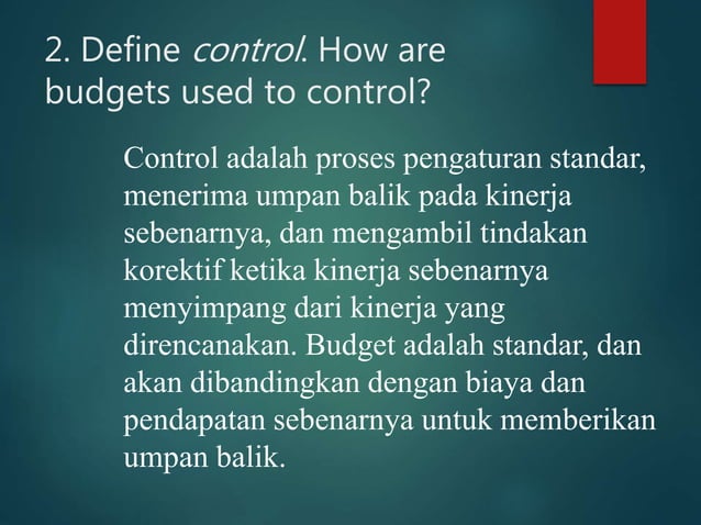 Budgeting for Planning and Control | PPTX