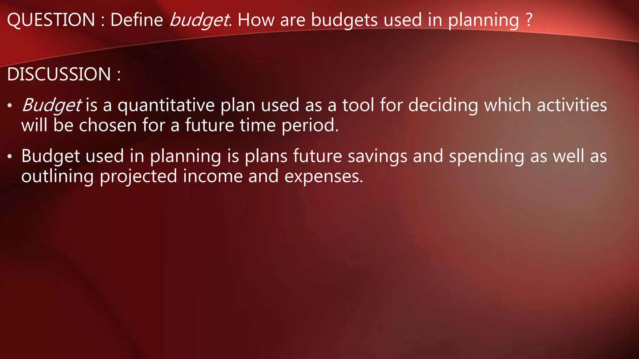 Budgeting For Planning & Control | PPTX | Business Accounting & Finance ...