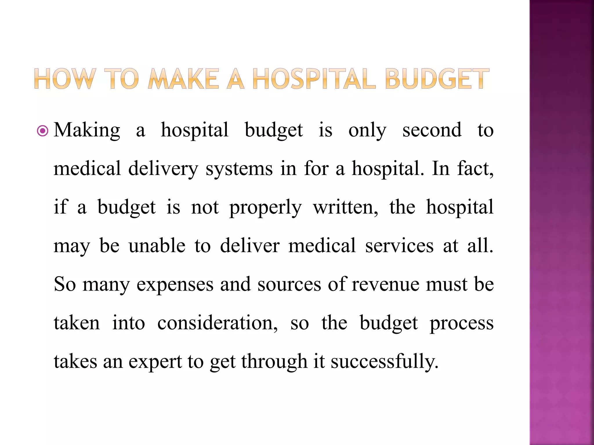 Budgeting for various units | PPTX