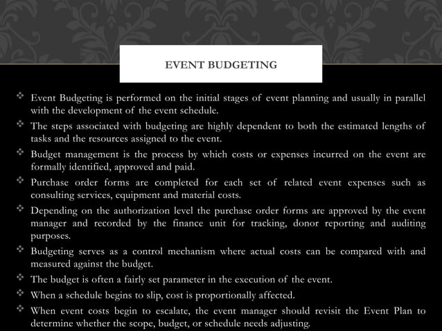 Essential Strategies for Budgeting in Event Management | PPTX