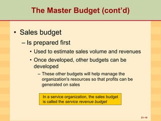 Budgeting in service sector | PPTX