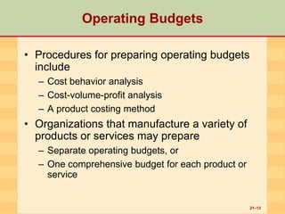 Budgeting in service sector | PPTX