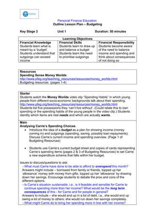 Budgeting plan | PDF