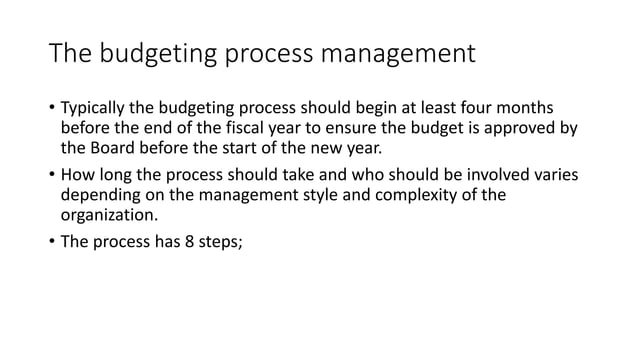 BUDGETING PROCESS.pptx | Business Accounting & Finance | Business