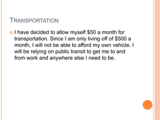 Budgeting scenario transportation | PPT