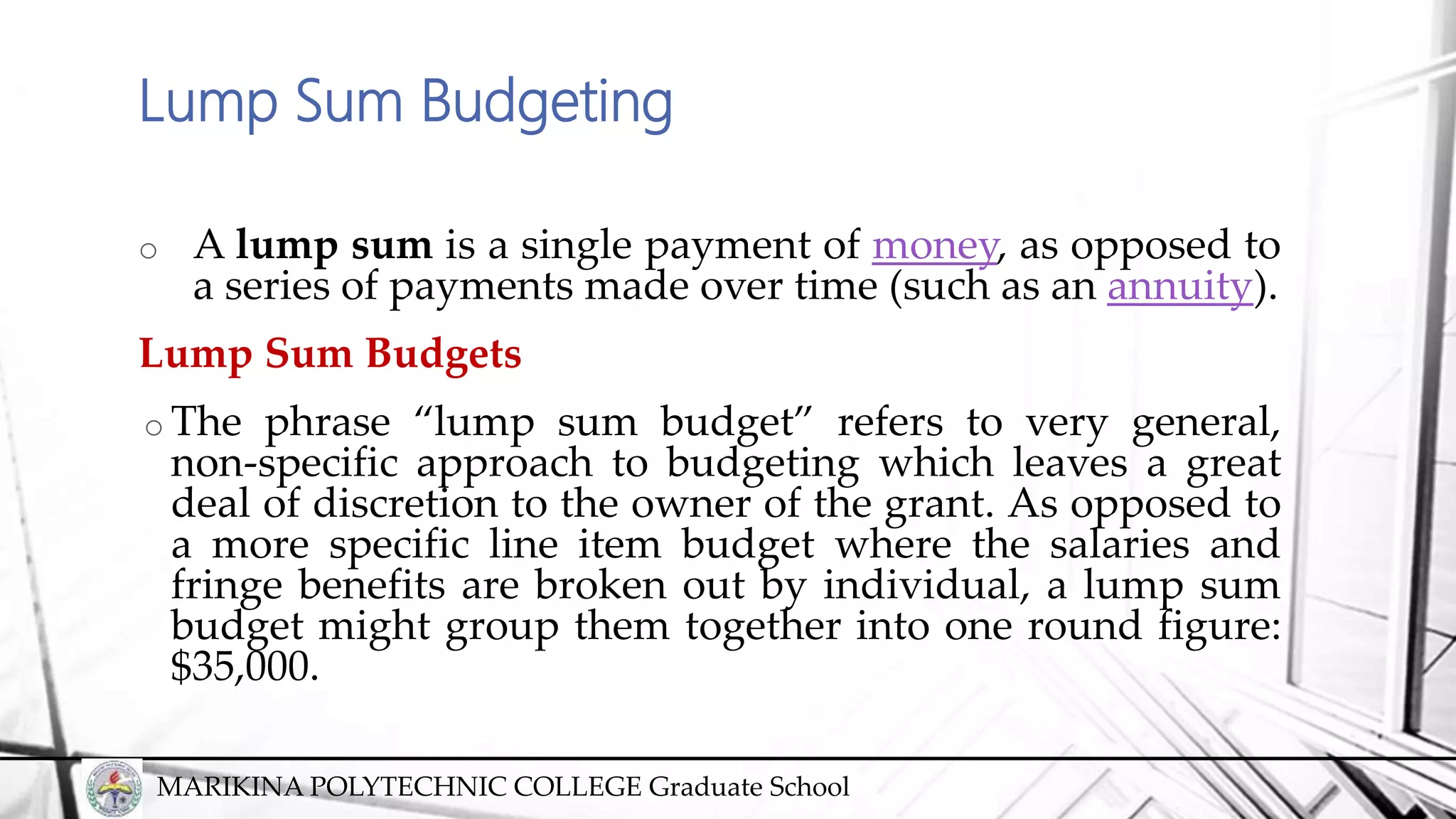 Budgeting system, Line-Item, Lump sum and PPBS | PPTX
