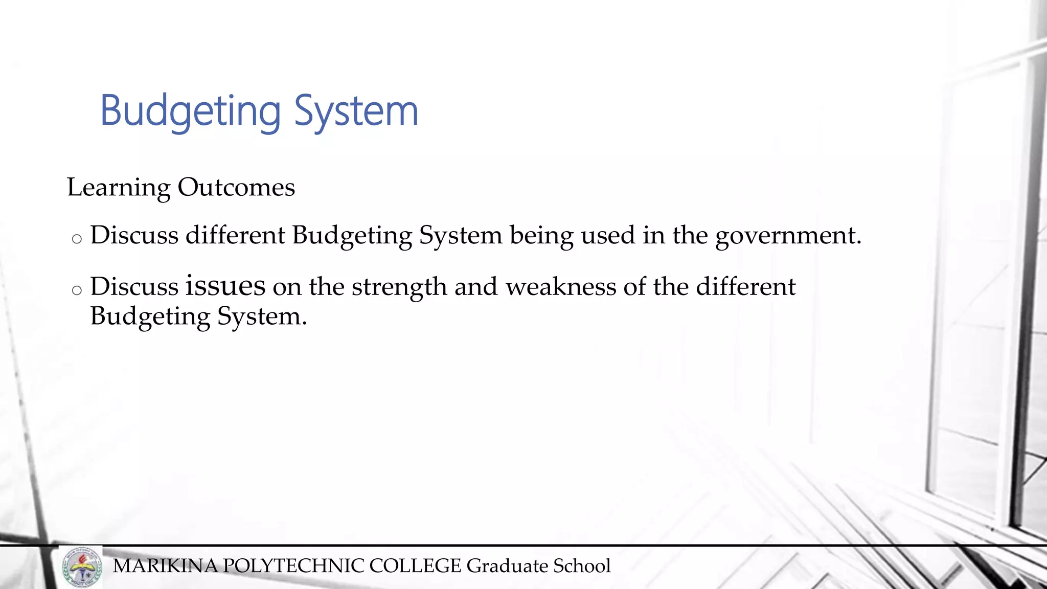 Budgeting system, Line-Item, Lump sum and PPBS | PPTX