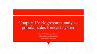 Regression analysis: popular sales forecast system .pptx | Free Download