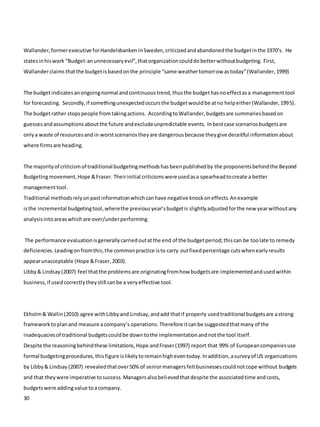 Budgeting thesis | DOCX