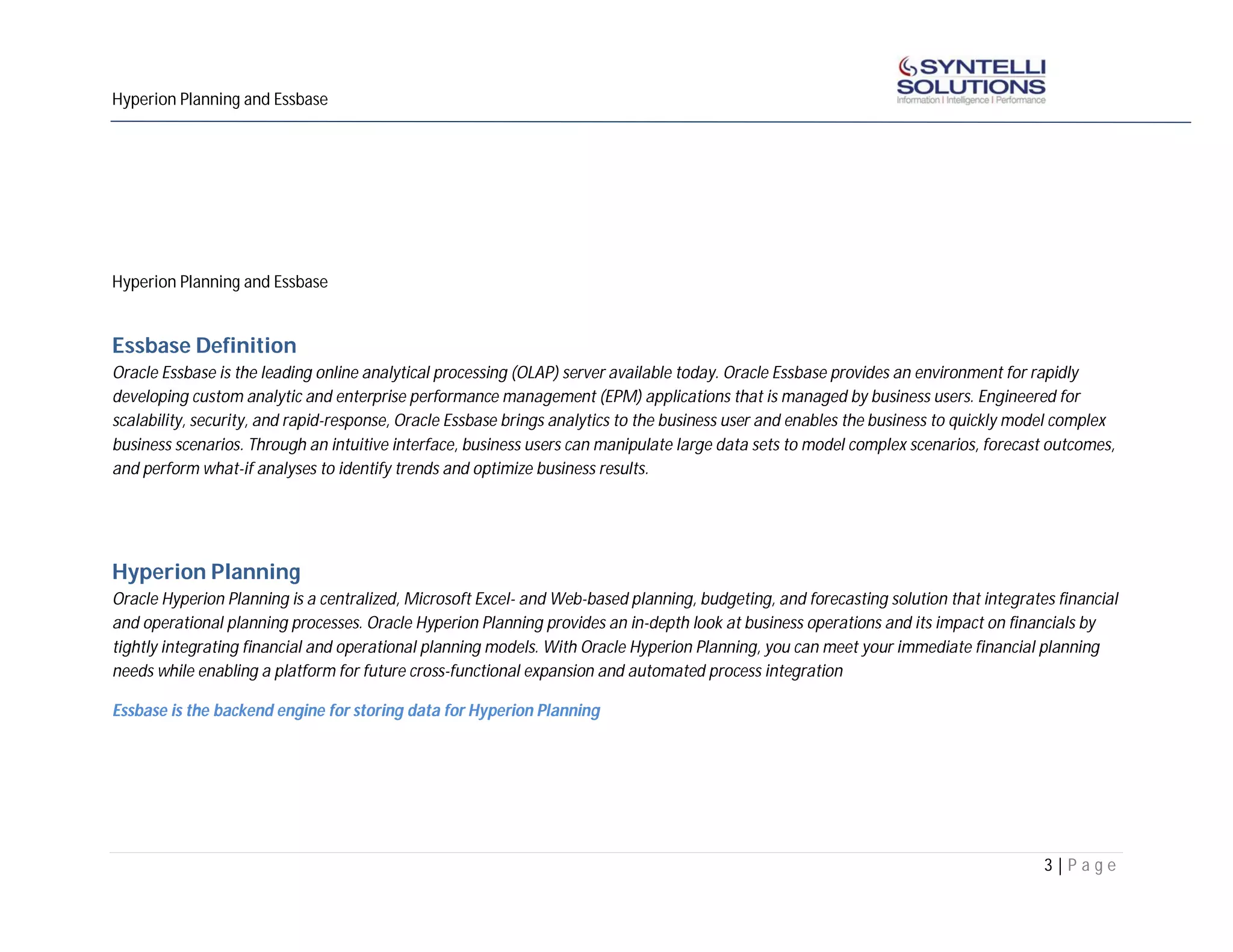 Budgeting using hyperion planning vs essbase | PDF