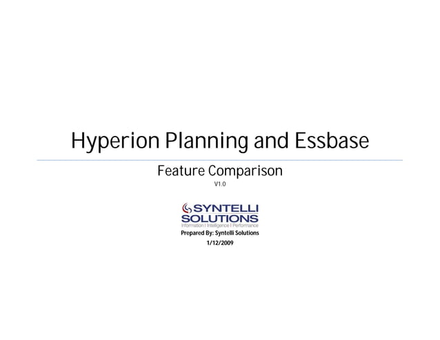 Budgeting using hyperion planning vs essbase | PDF | Computer Software and Applications | Computing