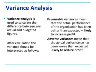 Budgeting & Variance Analysis | PPT