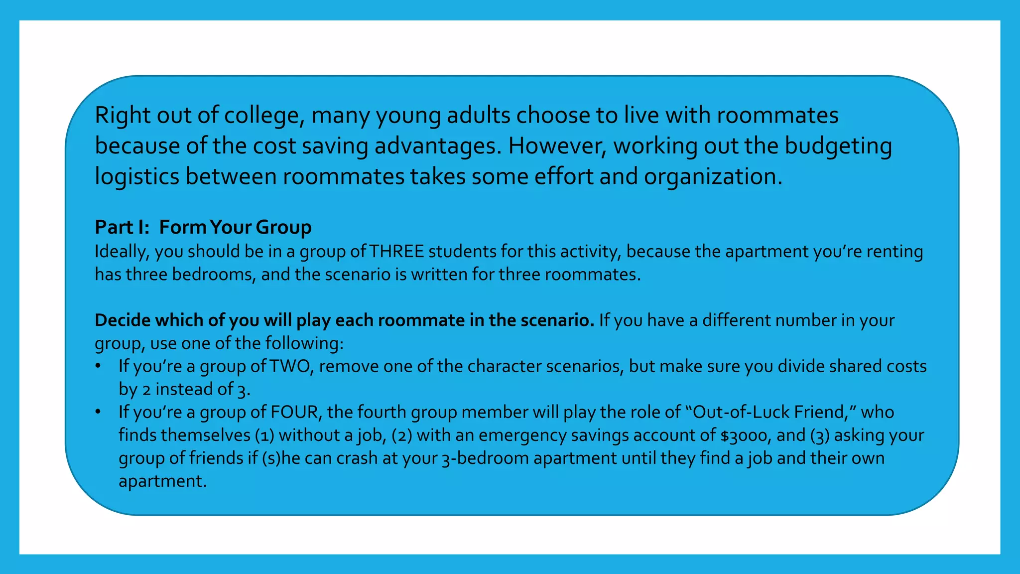Budgeting with roommates | PPTX