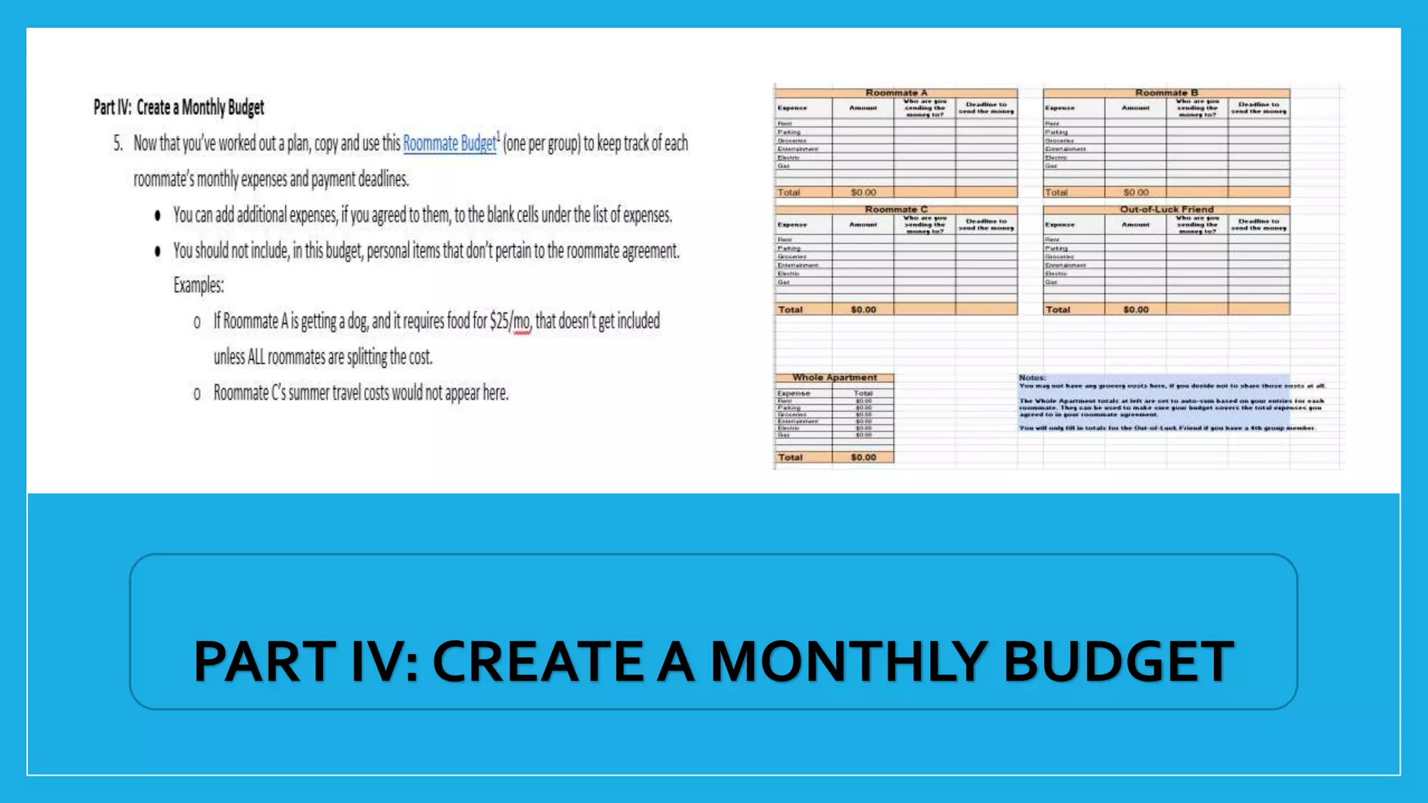 Budgeting with roommates | PPTX