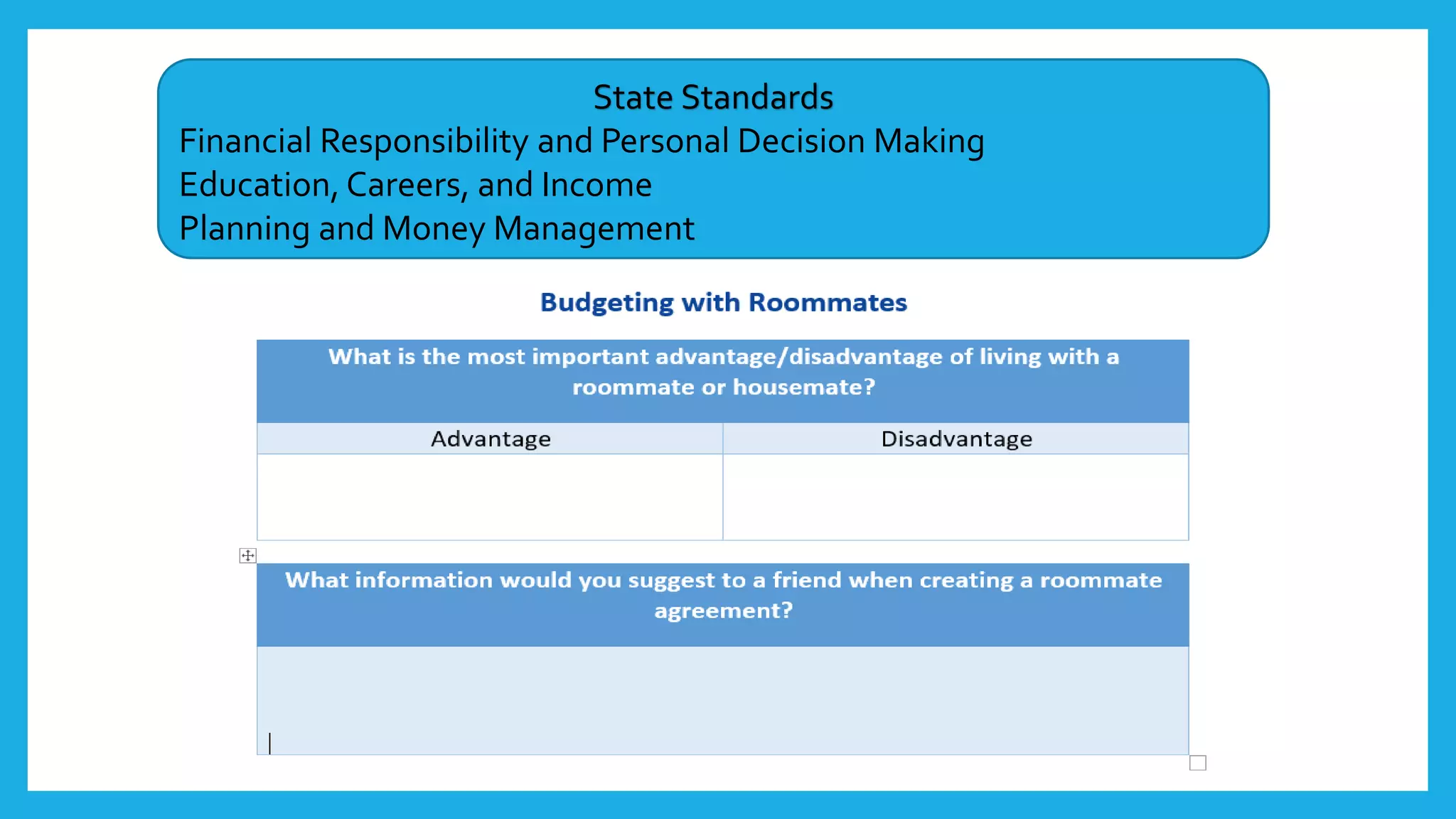 Budgeting with roommates | PPTX